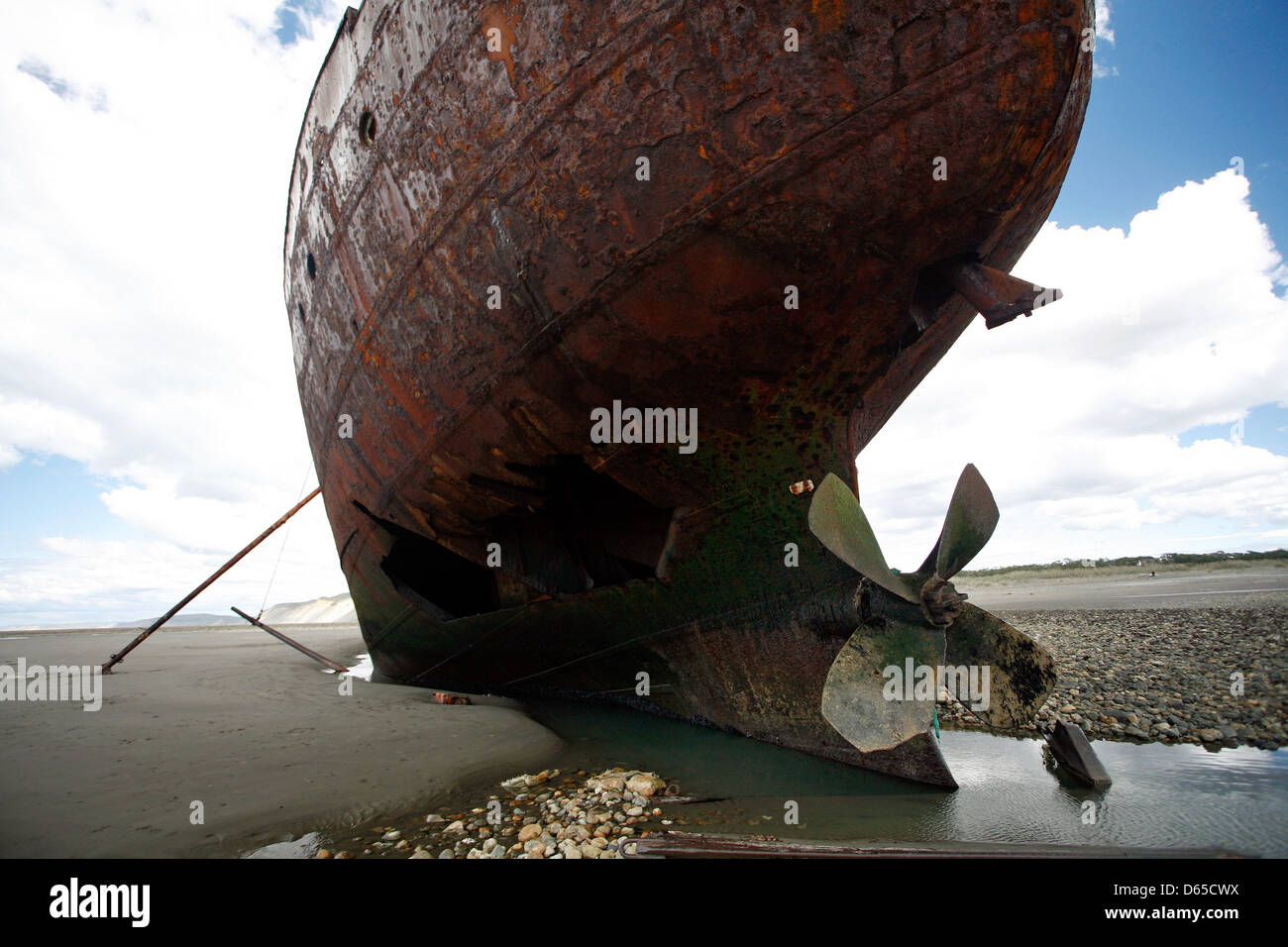 View of the beached shipwreck of the Desdemona near San Pablo ...