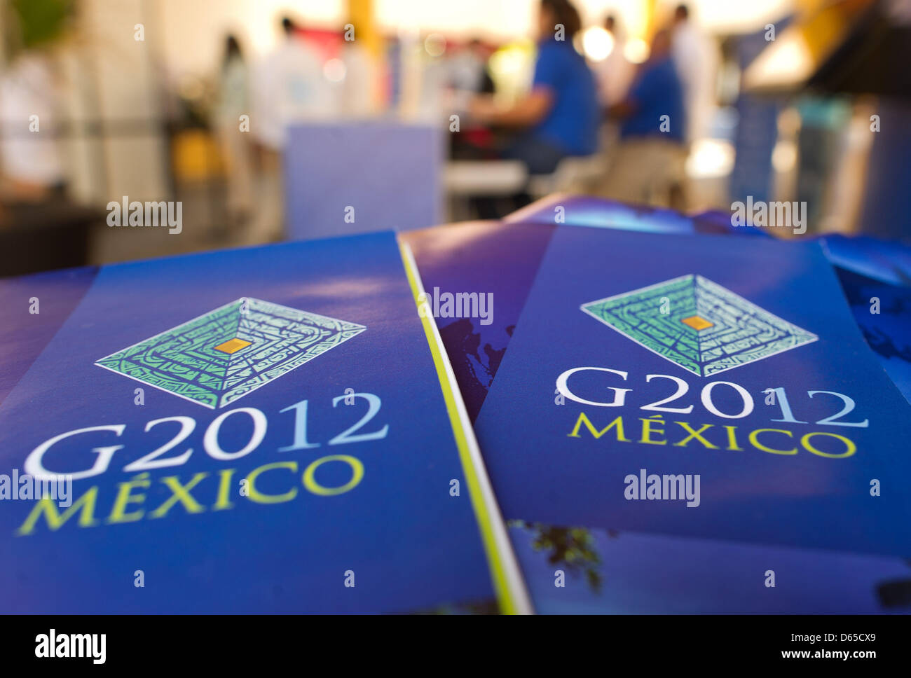 G20-brochures lie in the press center in Las Cabos, Mexico, 17 June ...