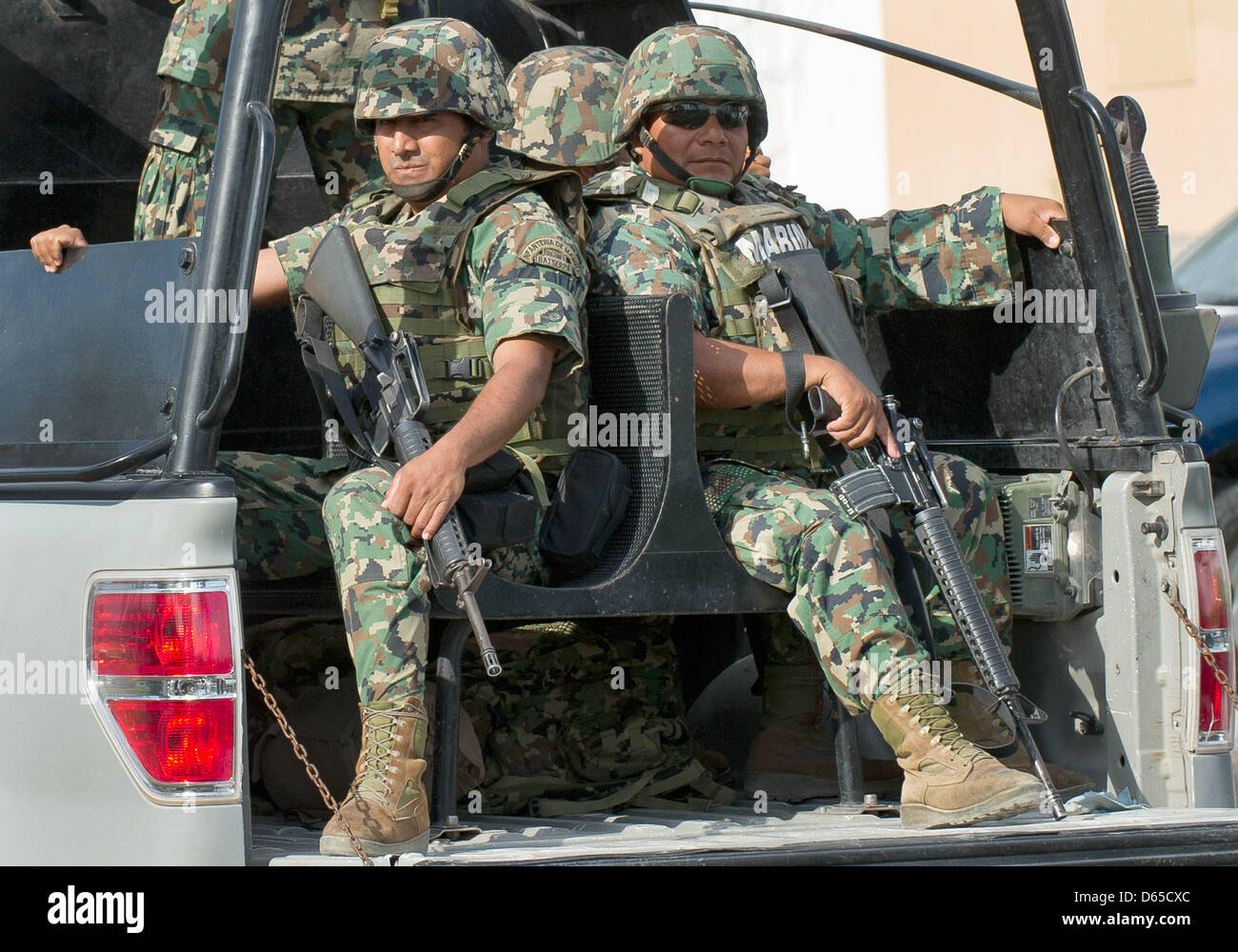 Heavily armed security forces patrol the streets in Las Cabos, Mexico ...