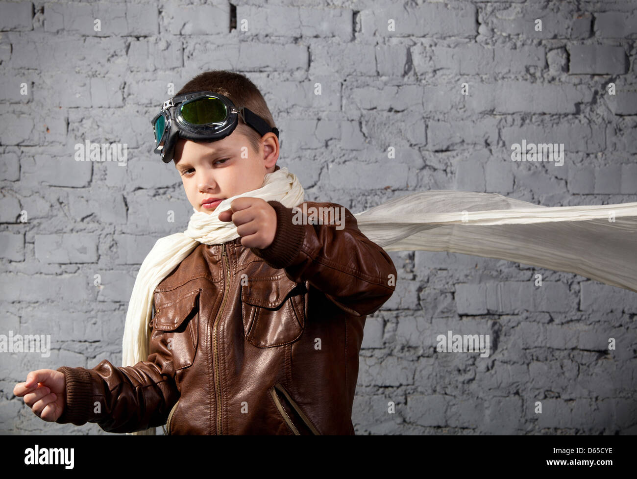 Little boy dreaming of becoming a pilot Stock Photo - Alamy