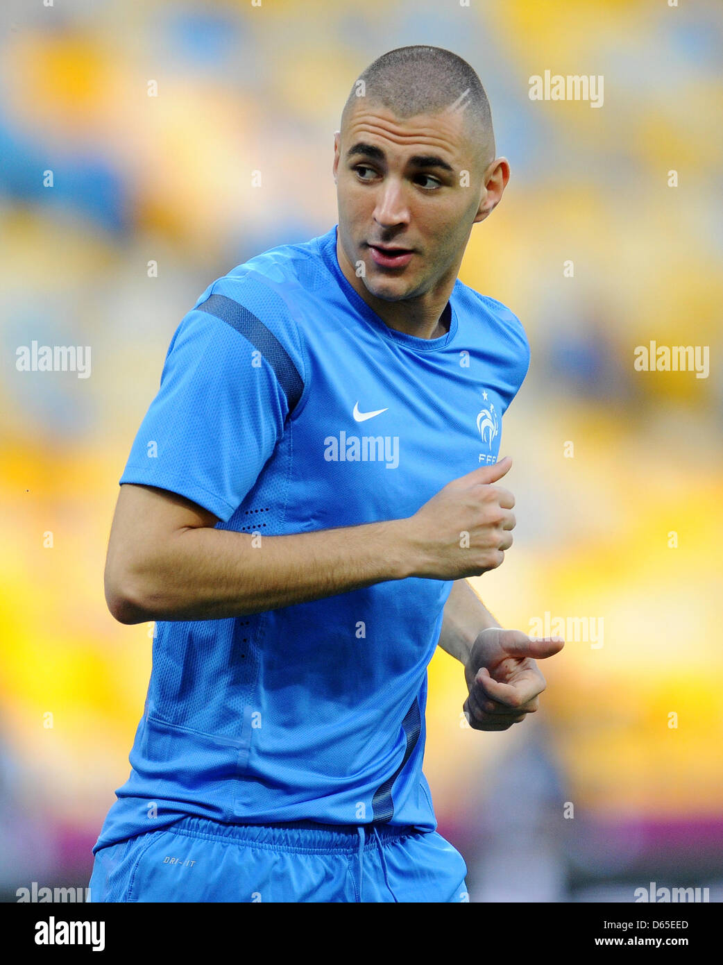 France's Karim Benzema during a training session of the French national ...