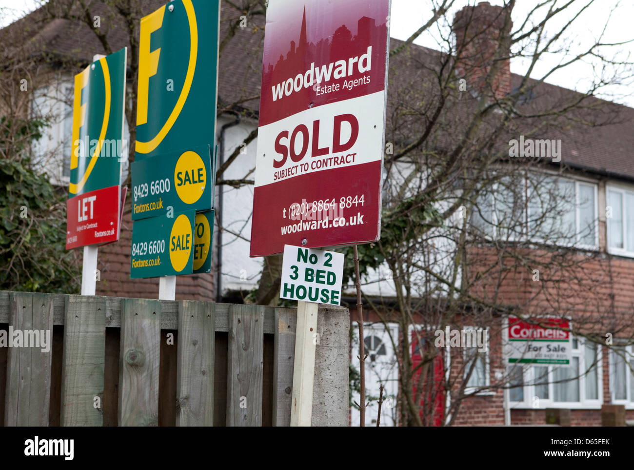 property for sale signs and boards in north west london bourough of ...