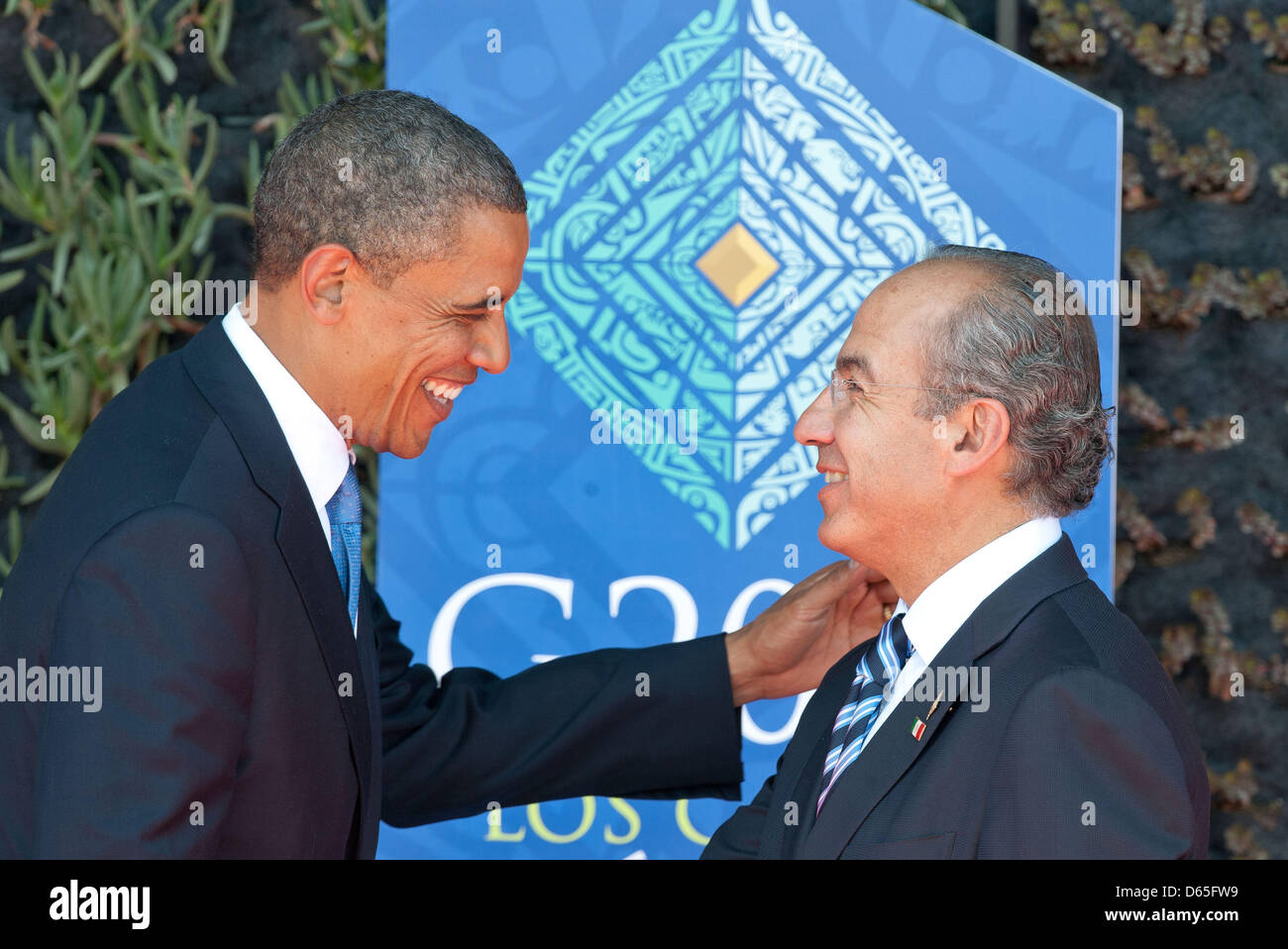 President of Mexico Felipe Calderon and American President Barack Obama ...