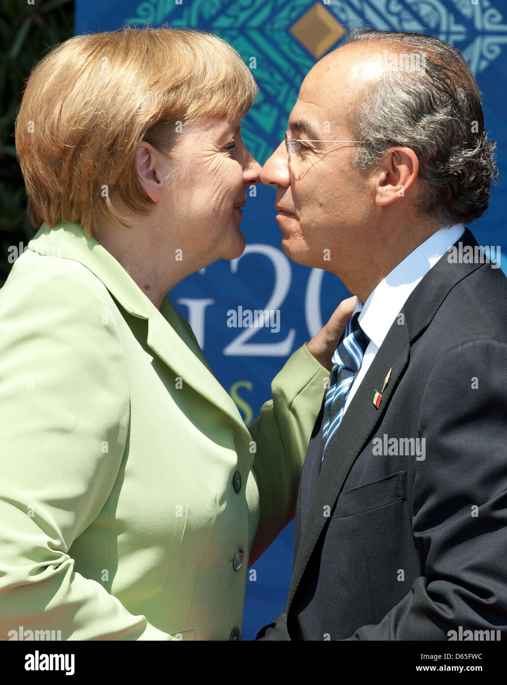President of Mexico Felipe Calderon and German Chancellor Angela Merkel ...