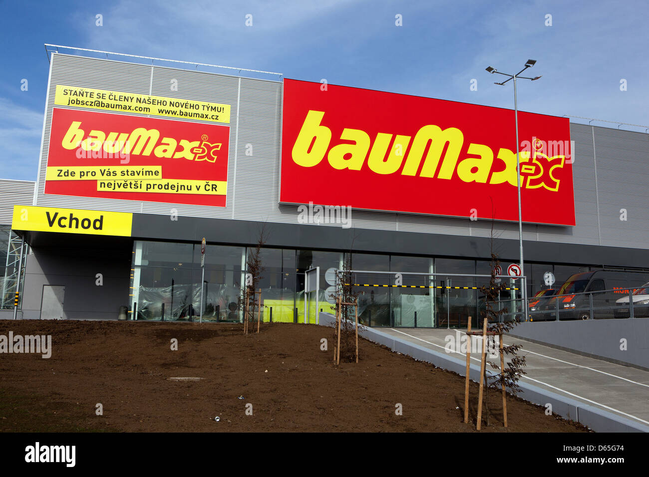baumax logo supermarket signs Prague, Czech Republic Stock Photo - Alamy