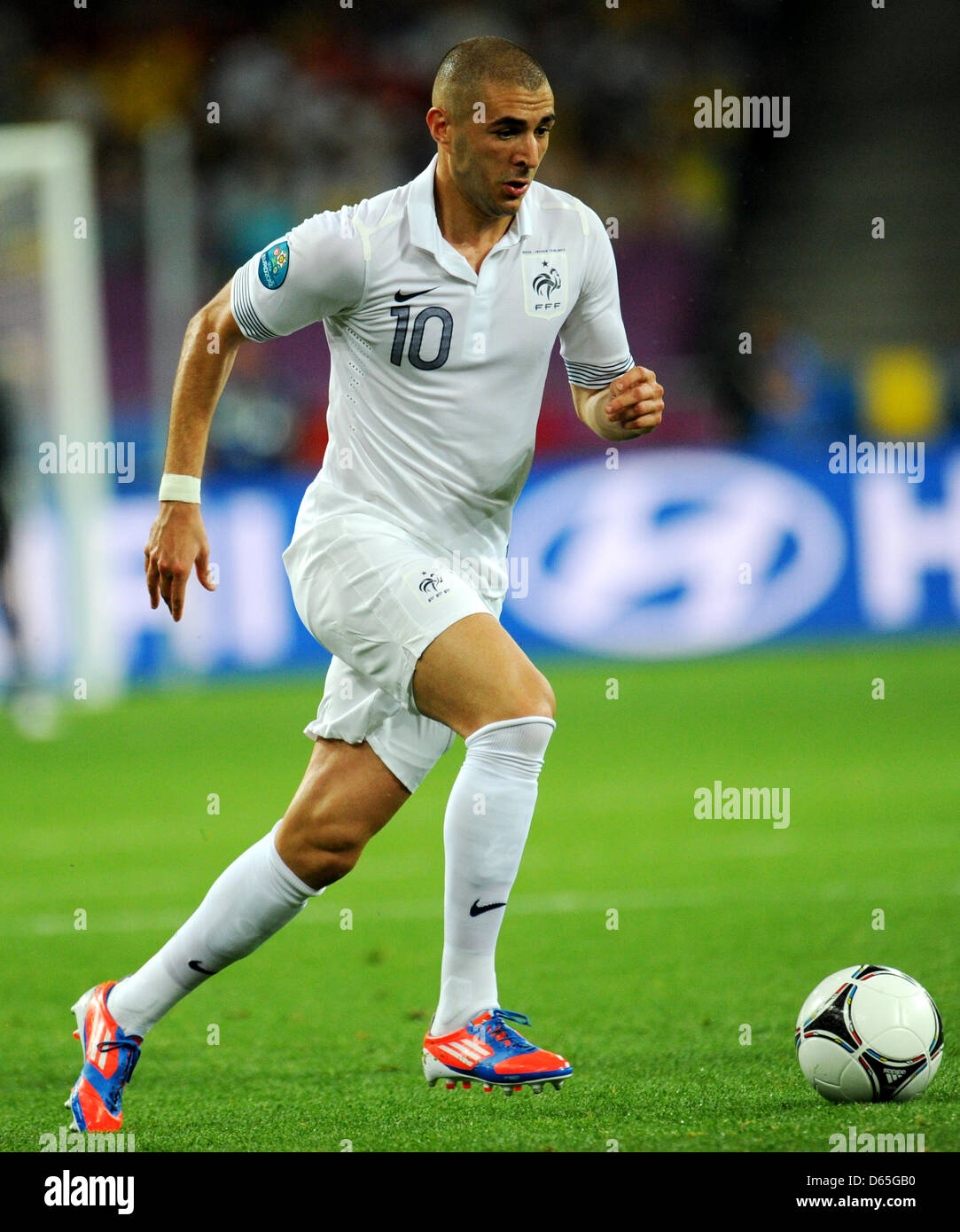 France's Karim Benzema in action during UEFA EURO 2012 group D soccer ...
