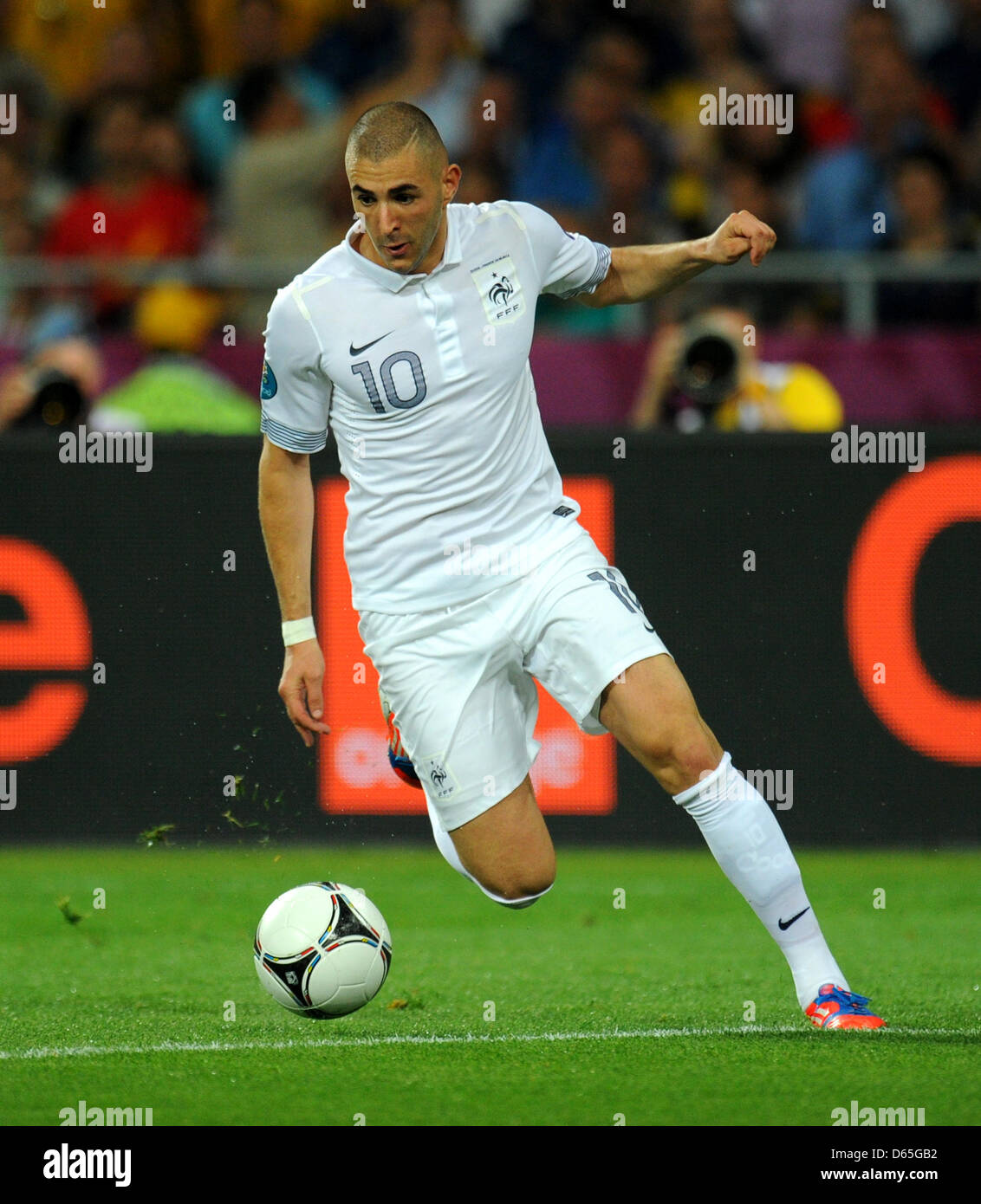 France's Karim Benzema in action during UEFA EURO 2012 group D soccer ...