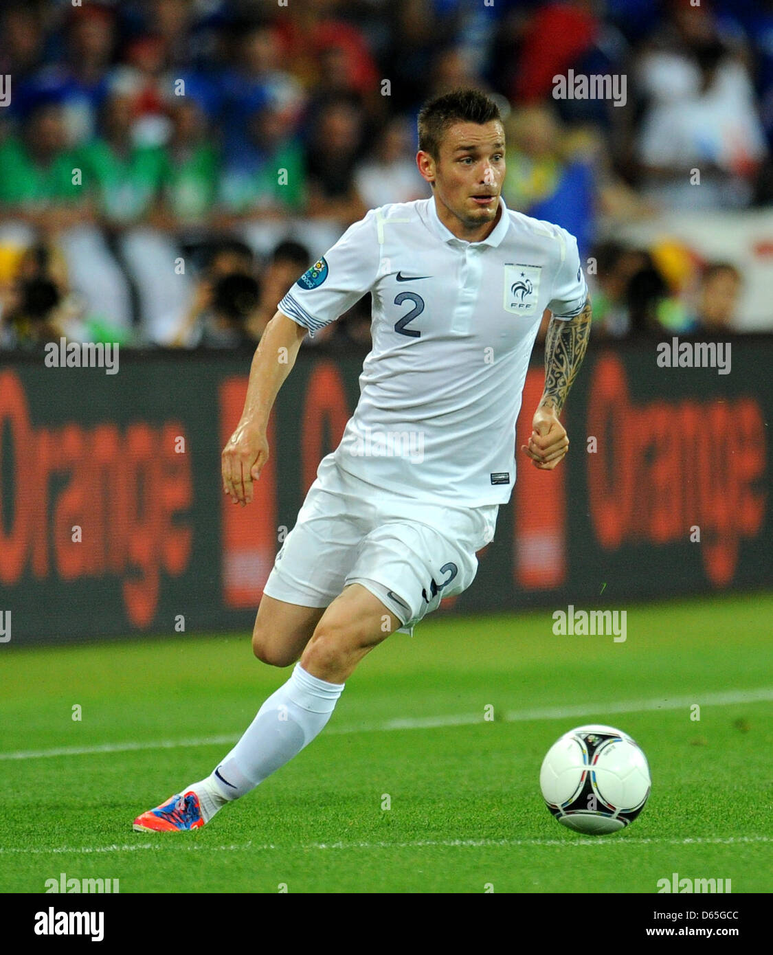 France's Mathieu Debuchy in action during UEFA EURO 2012 group D soccer ...
