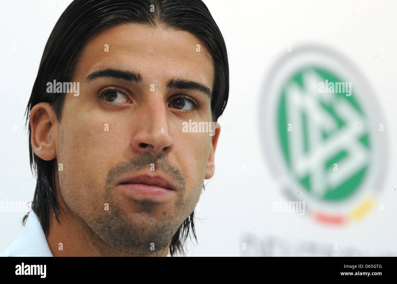 Germany's Sami Khedira attends a press conference at hotel Dwor Oliwski ...