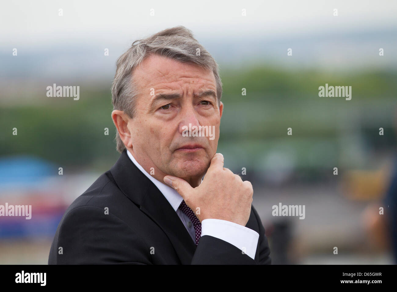 President of German Football Association DFB, Wofgang Niersbach lays ...