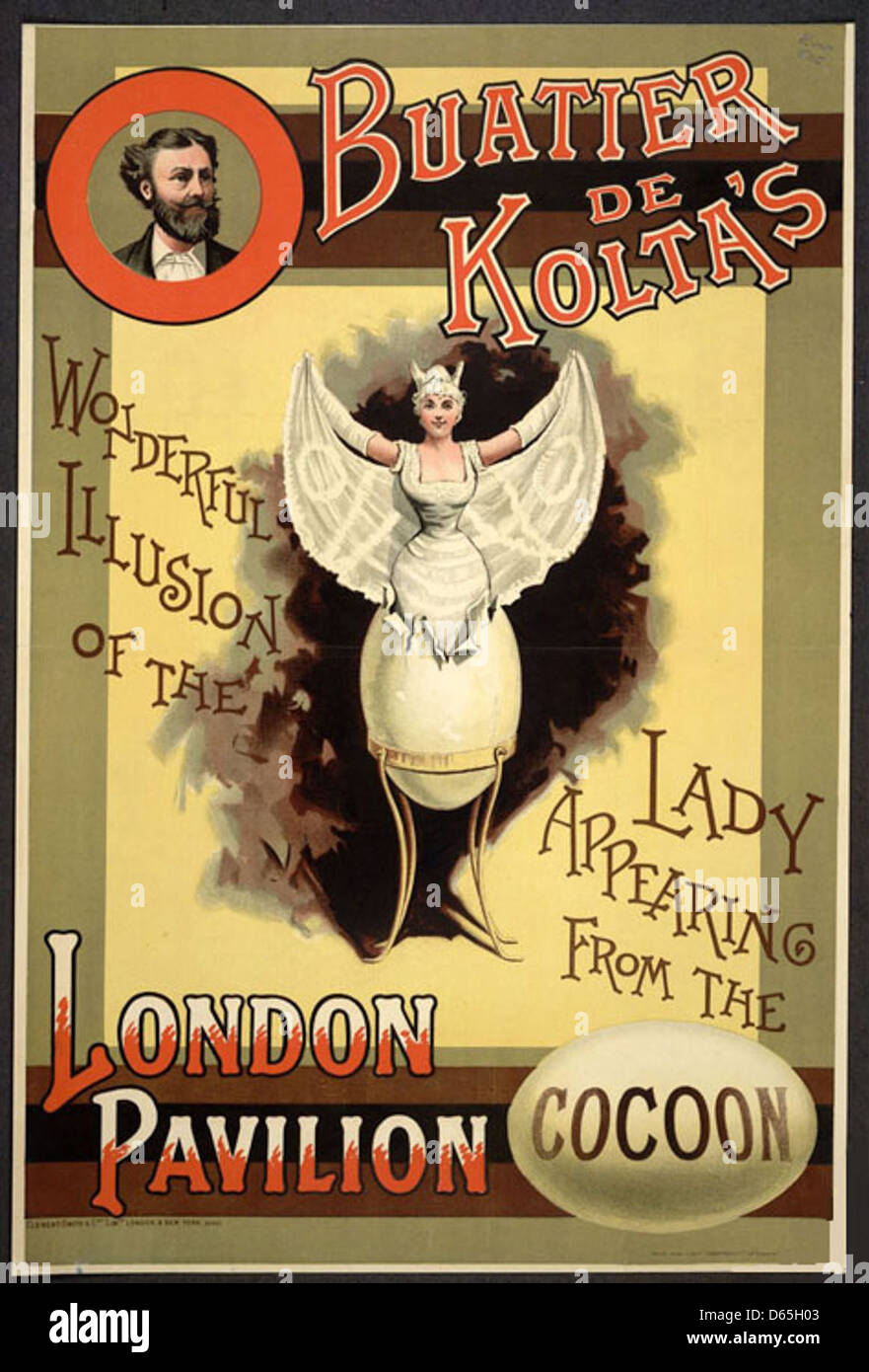 An advertisement featuring Buatier De Kolta, an early 20th-century ...