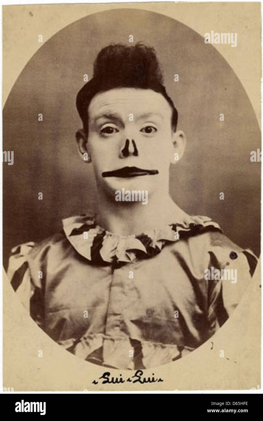 A vintage French circus poster advertising 'Lui-Lui,' featuring a ...