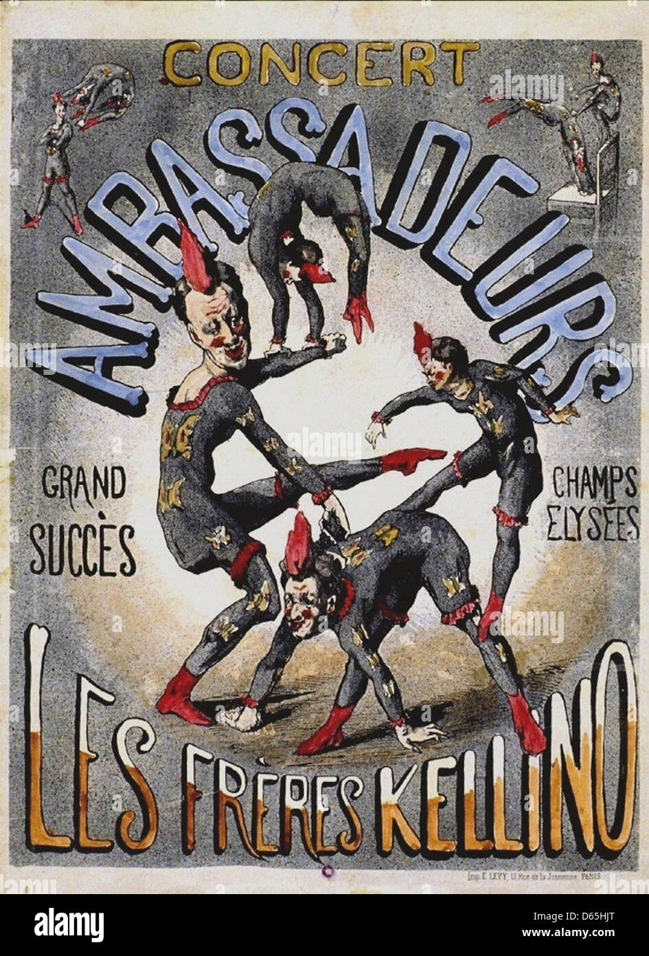 This 1880 vintage French poster advertises a circus performance by Les ...