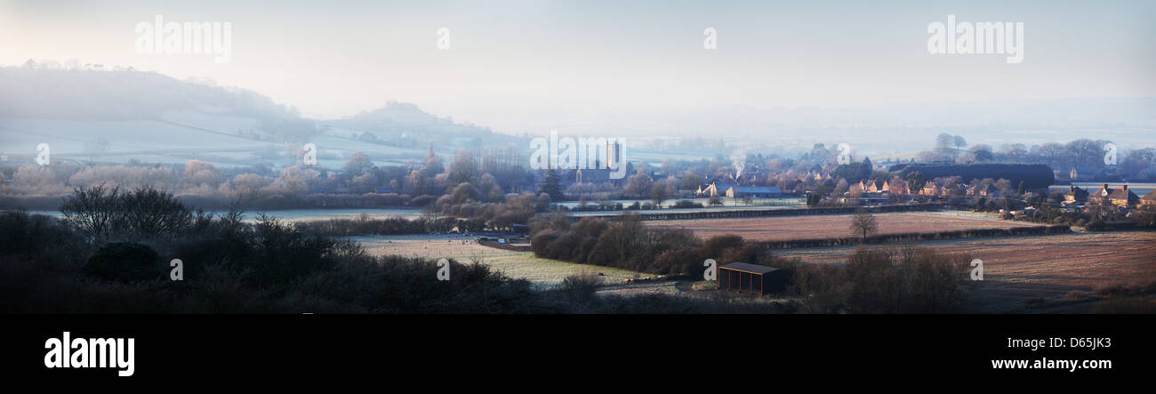 Norton sub Hamdon from Ham Hill Stock Photo - Alamy