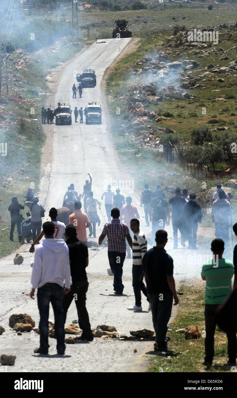 Silwad, West Bank, Palestinian Territory. 12th April 2013. Palestinian ...