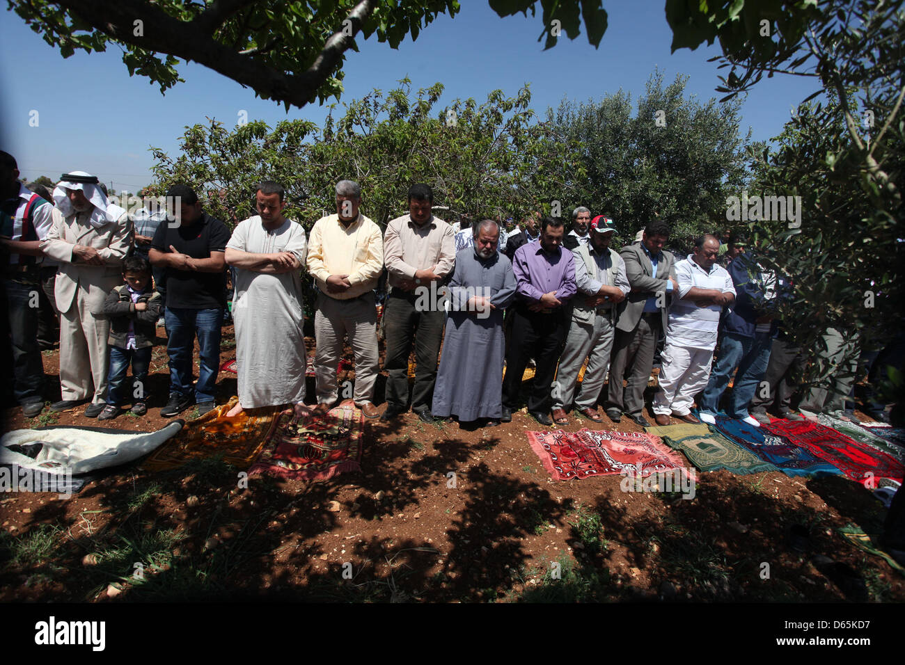 Silwad, West Bank, Palestinian Territory. 12th April 2013. Palestinians ...