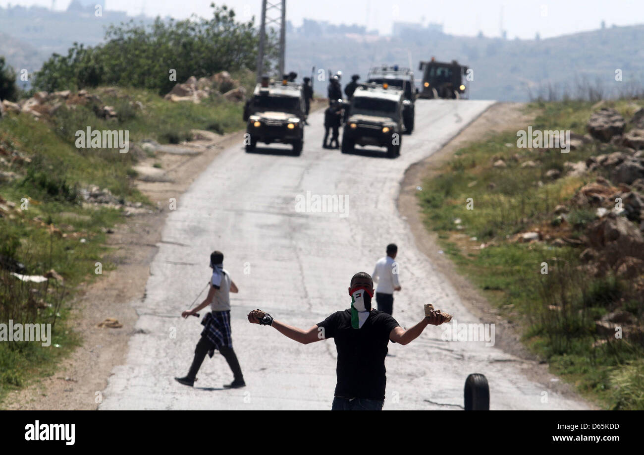 Silwad, West Bank, Palestinian Territory. 12th April 2013. Palestinian ...