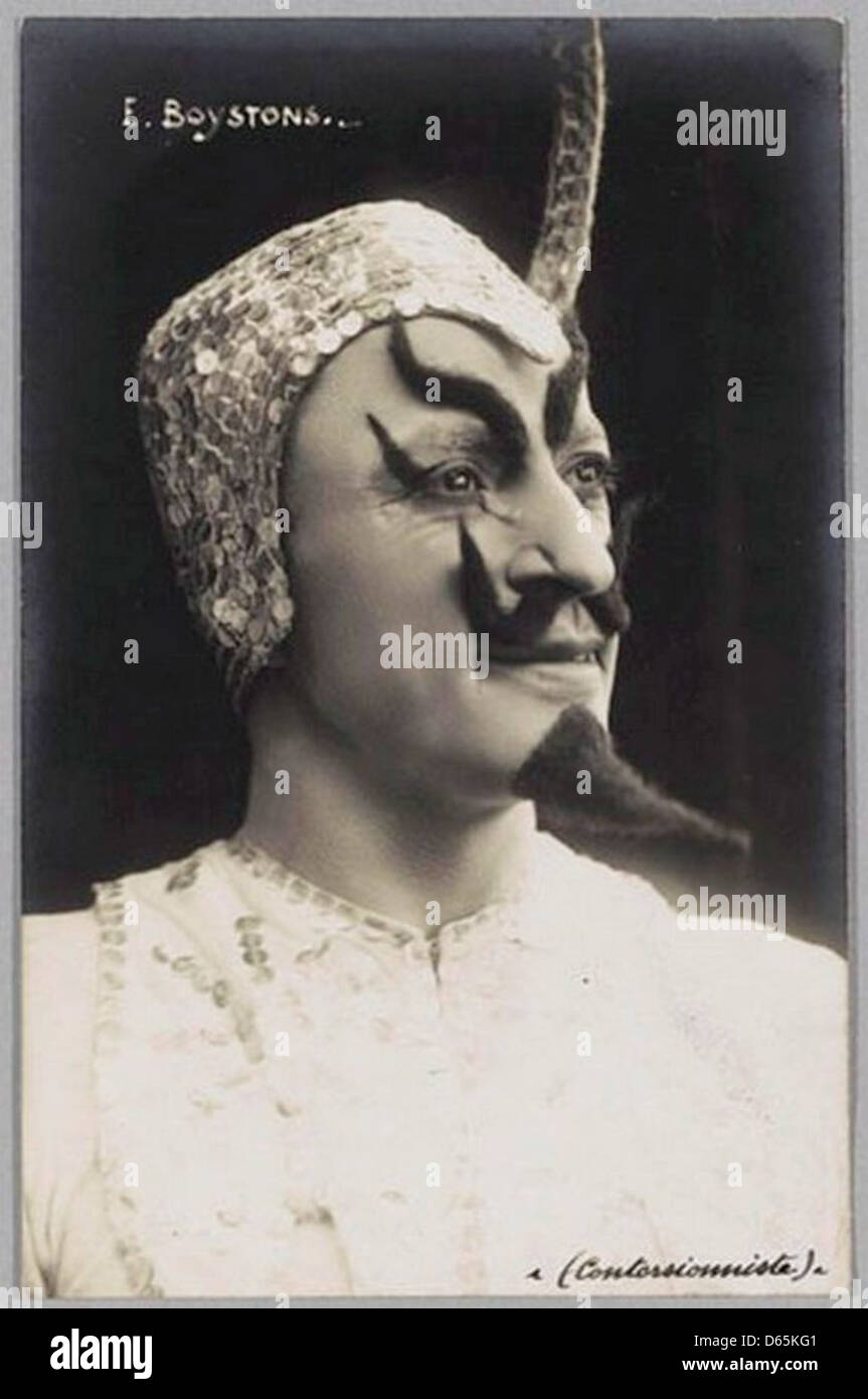 A vintage French advertisement for E. Boystons, a contortionist in the ...
