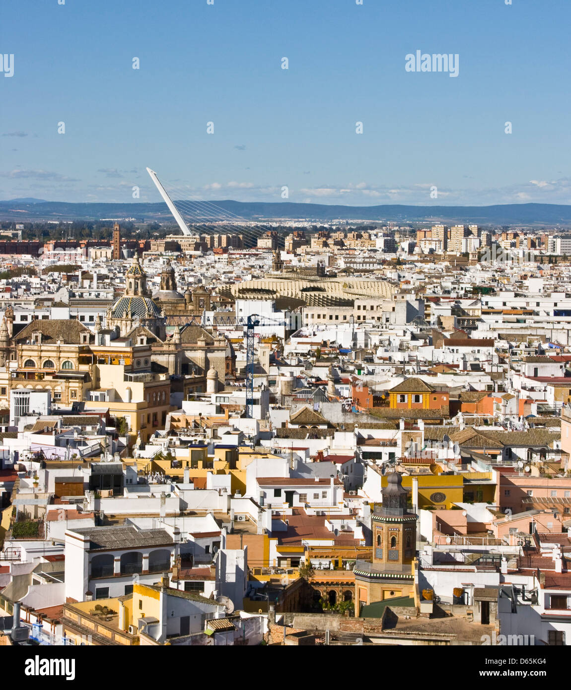 Panorama cityscape vista view of Seville Andalusia Andalucia Spain ...