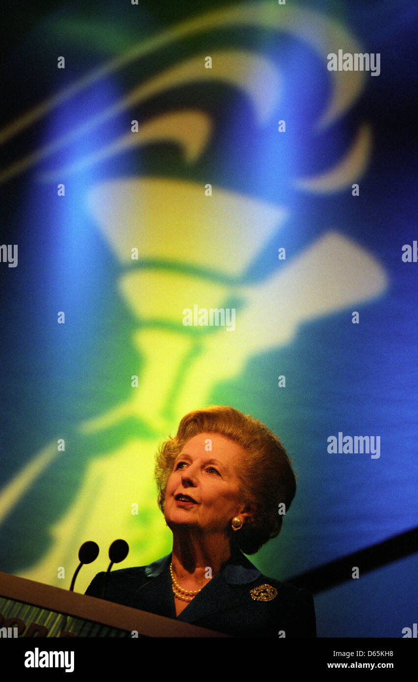 Baroness Margaret Thatcher, former Prime Minister, supporting William ...
