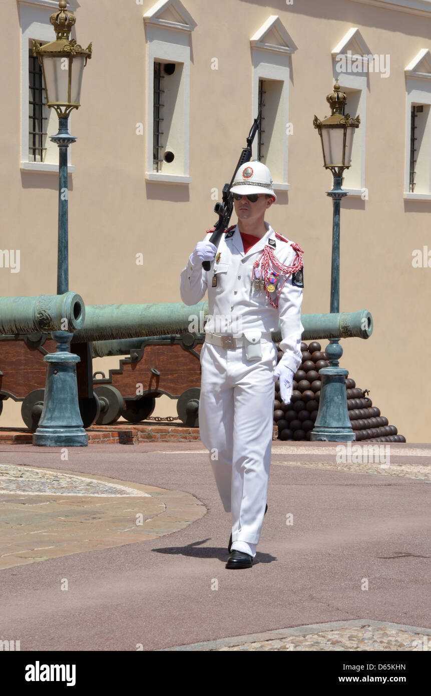Monaco Palace Guard at Palace Square guarding the residence of the ...