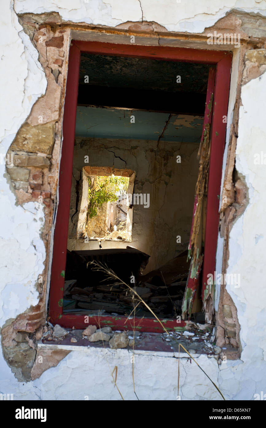 old window in destroyed house Stock Photo - Alamy