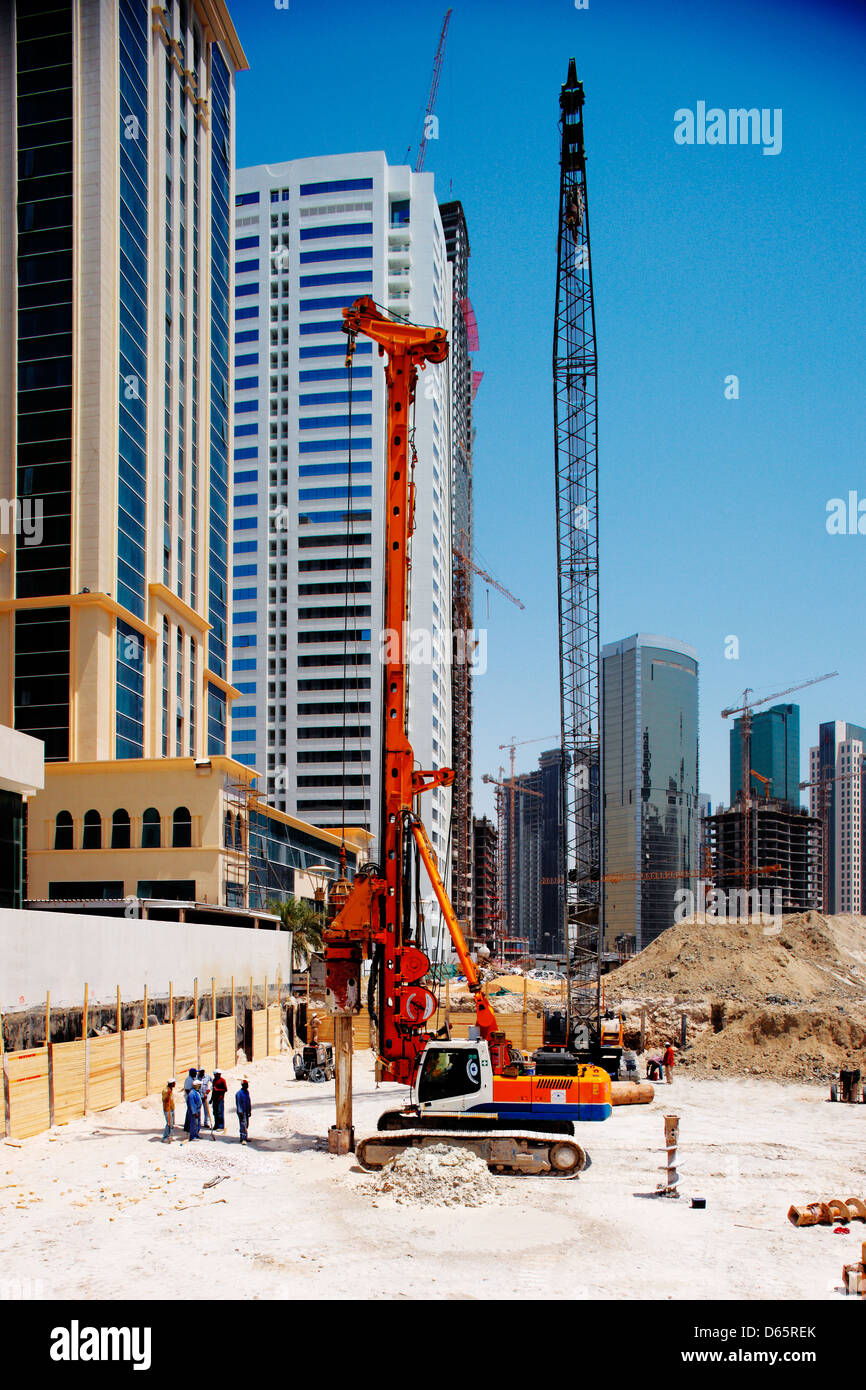 Construction continues unabated in Doha Qatar, in preparation for the ...