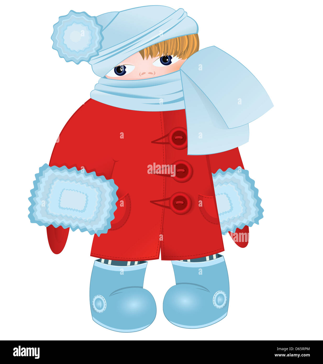 Cartoon kid in red Stock Photo - Alamy