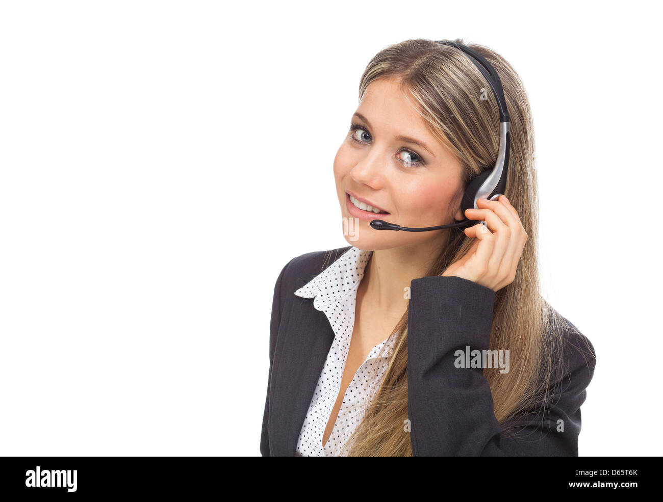 Operator woman headphone hi-res stock photography and images - Alamy