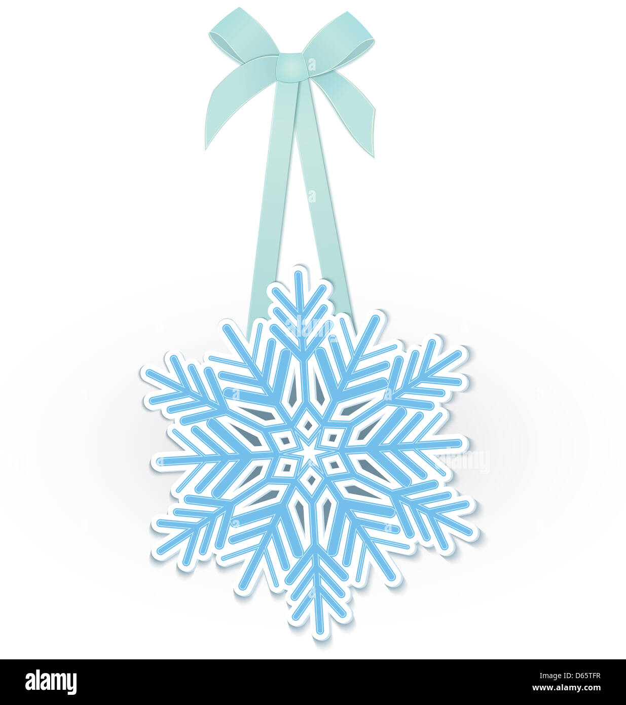 Snowflake on ribbon Stock Photo - Alamy