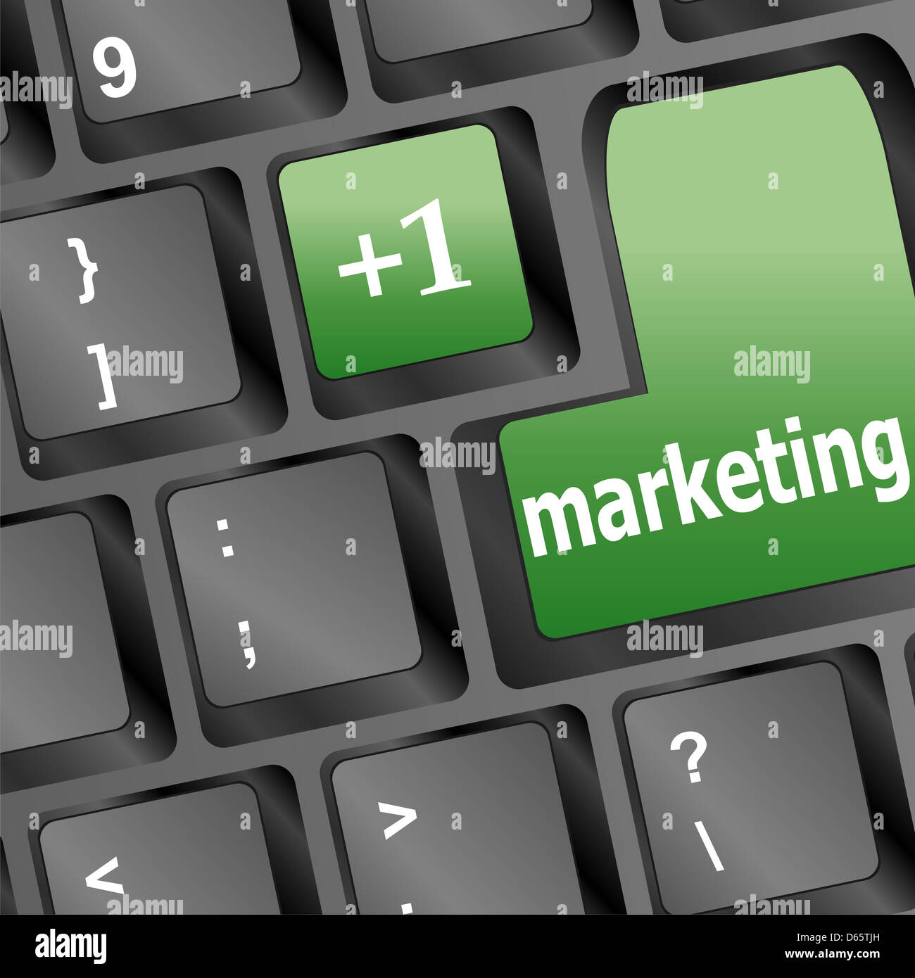 green marketing button on the keyboard Stock Photo - Alamy