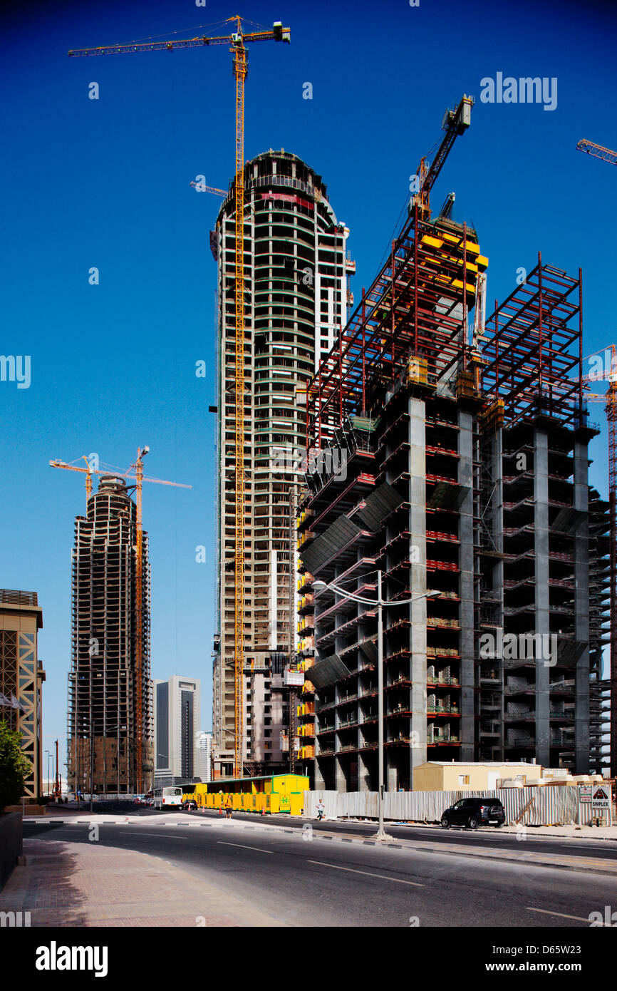 Construction continues unabated in Doha Qatar, in preparation for the ...