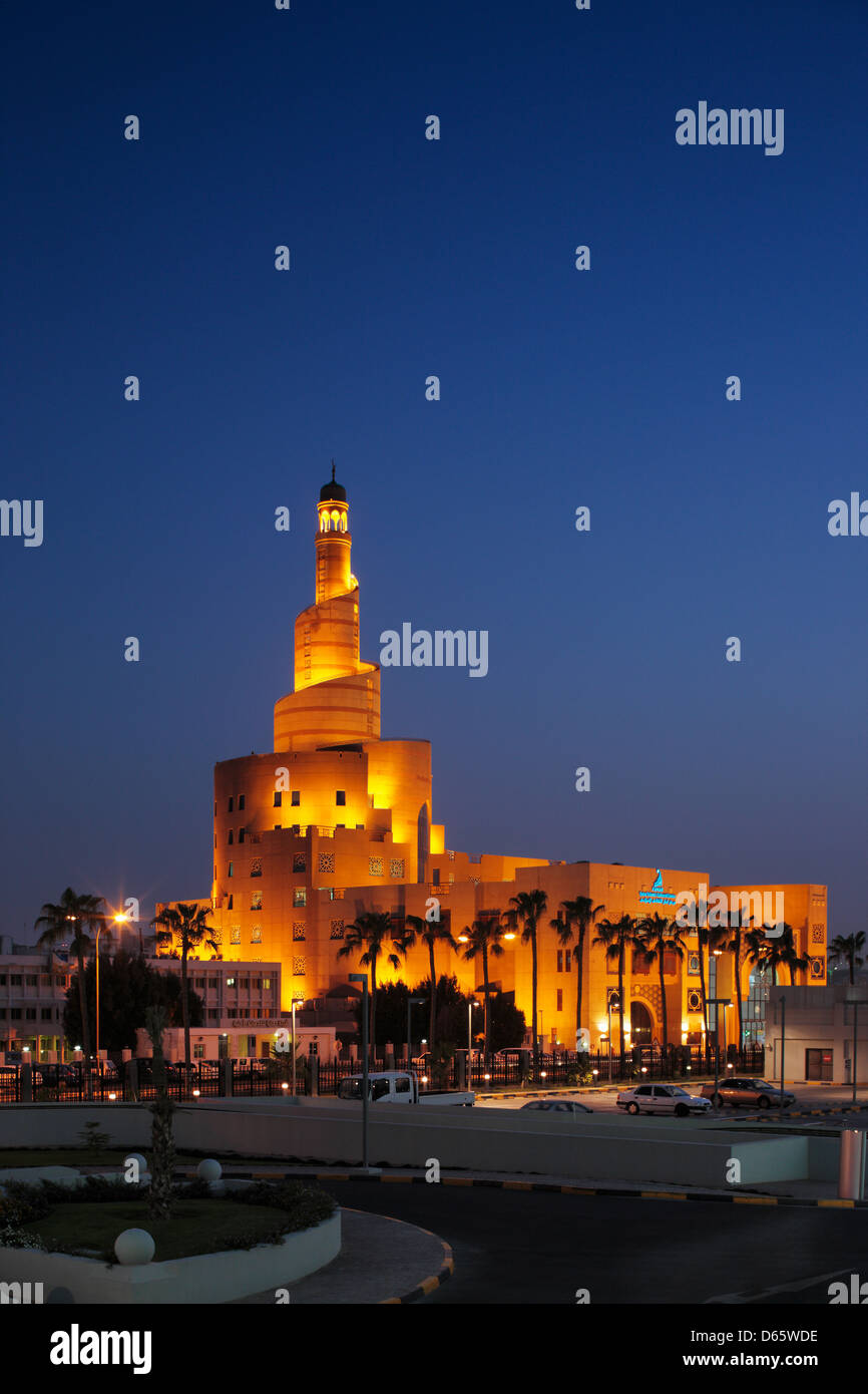 Al Fanar building at dusk in Doha, Qatar. This building an historic ...