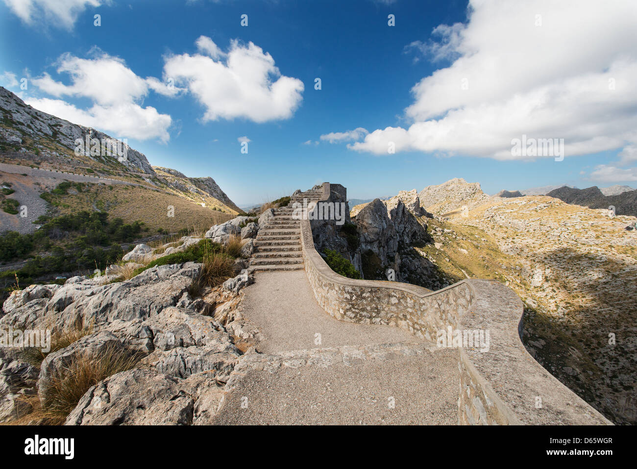 Stairs at Mallorca mountain Spain Stock Photo - Alamy