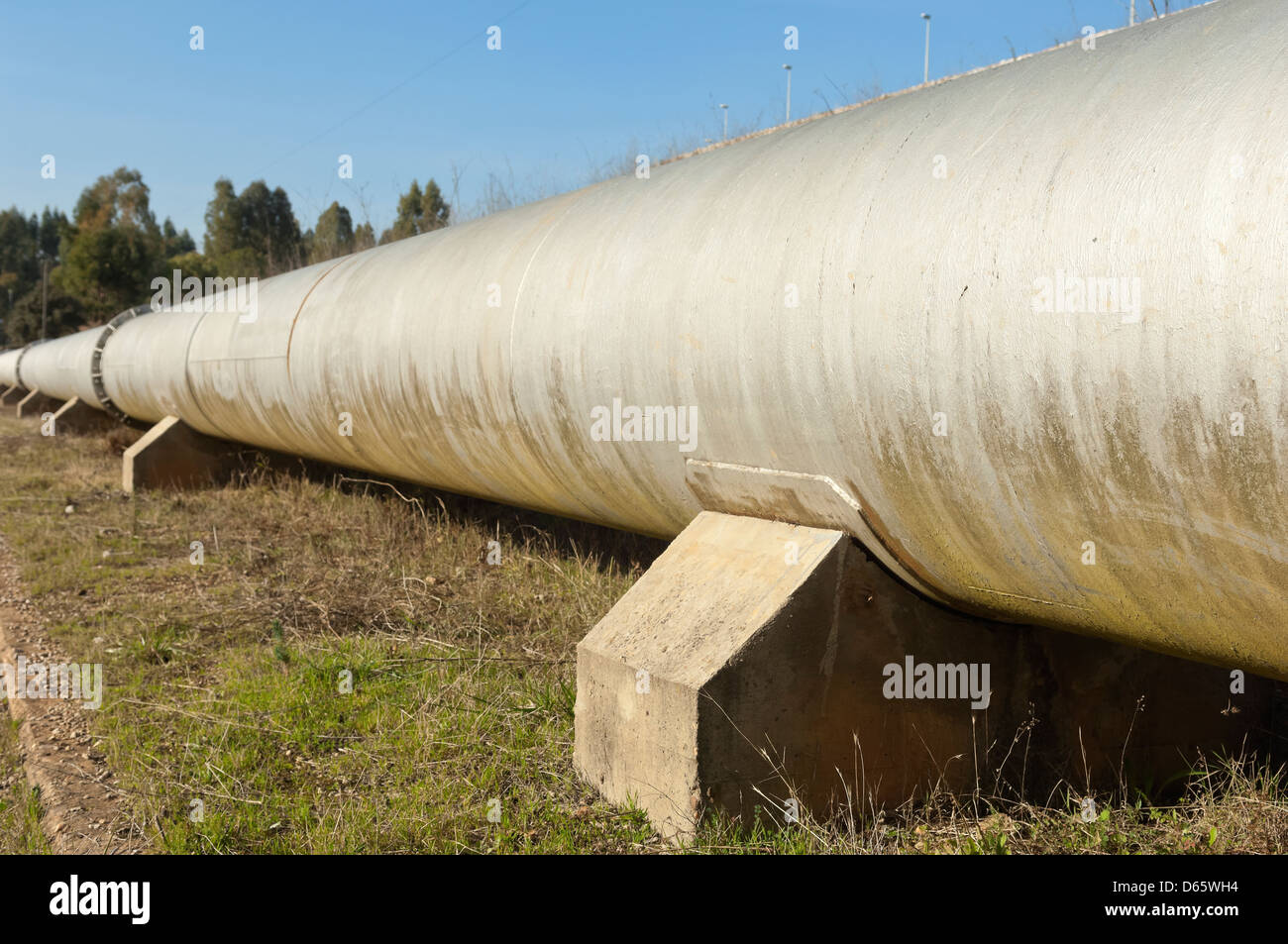 Steel water pipeline in Vigia dam supplying drinking water to the ...
