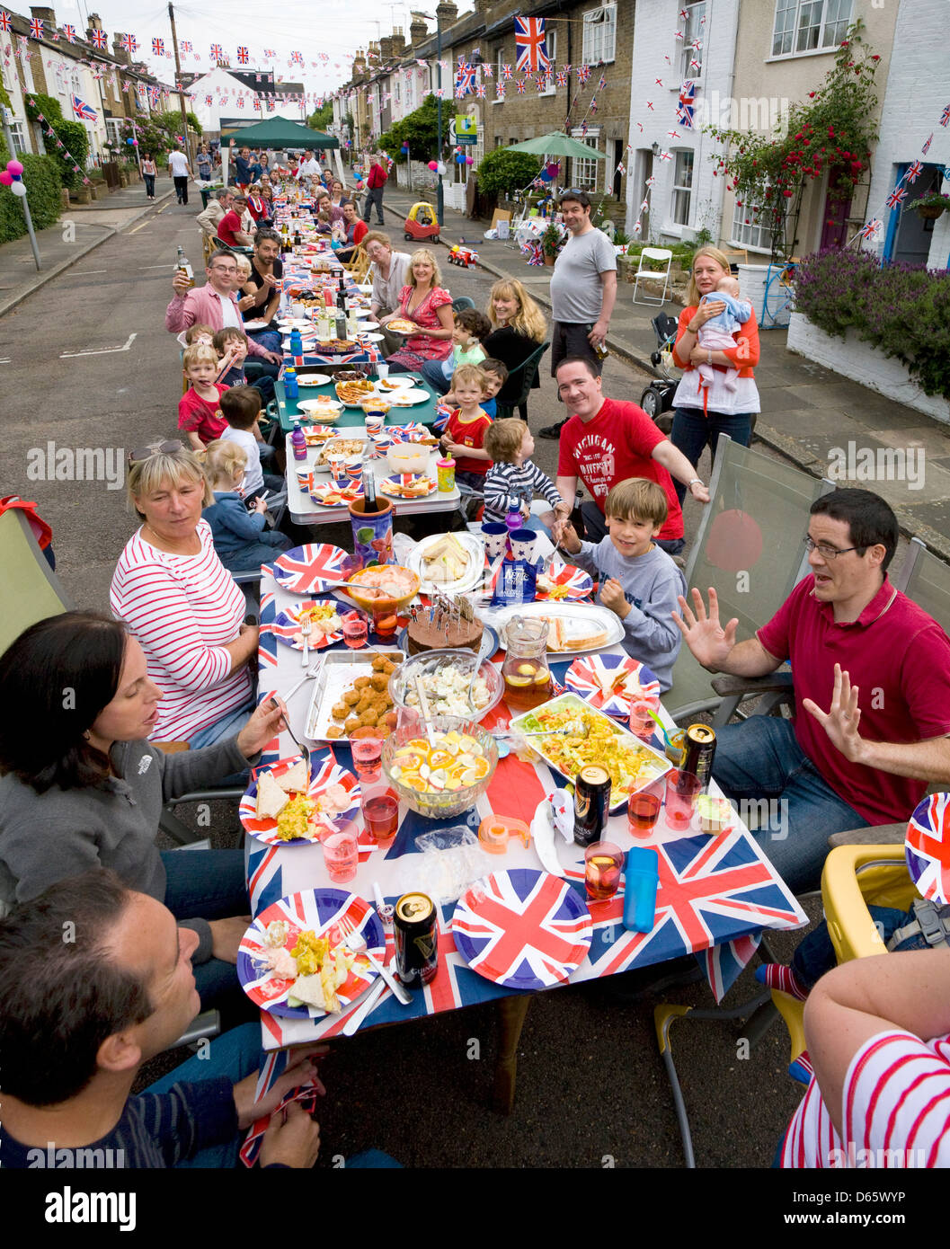 Street party in Twickenham, west London, to celebrate The Queen's ...
