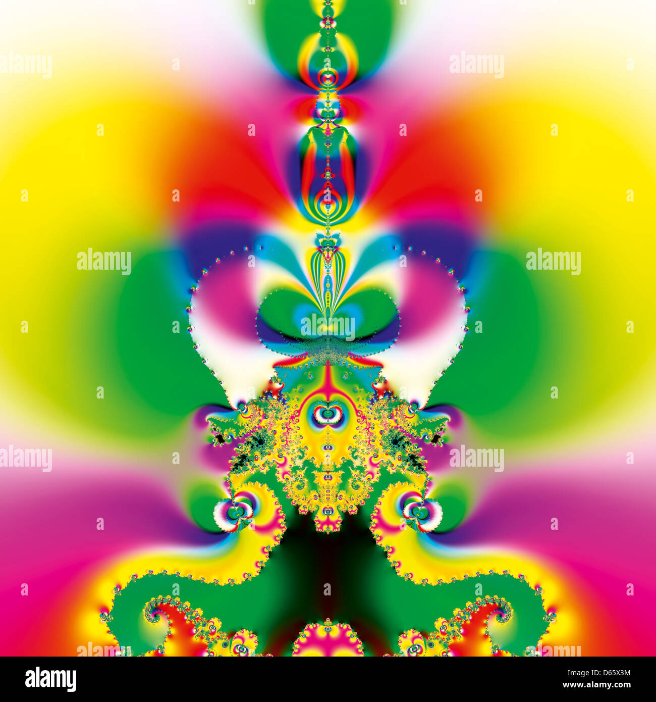 Bright and funky original fractal design, abstract psychedelic art ...