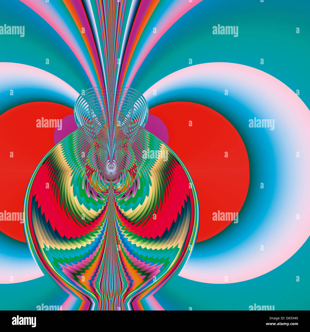 Bright and funky original fractal design, abstract psychedelic art ...