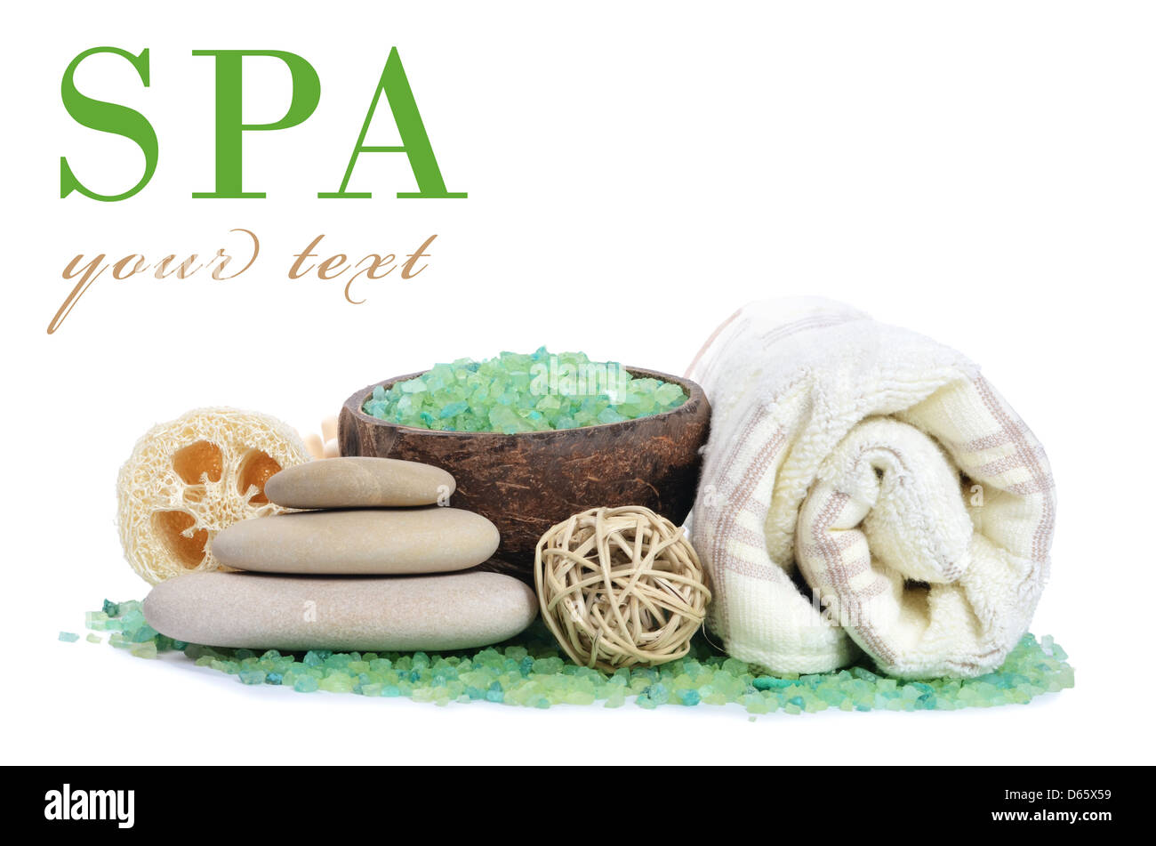 Salt for baths isolated on white background Stock Photo - Alamy