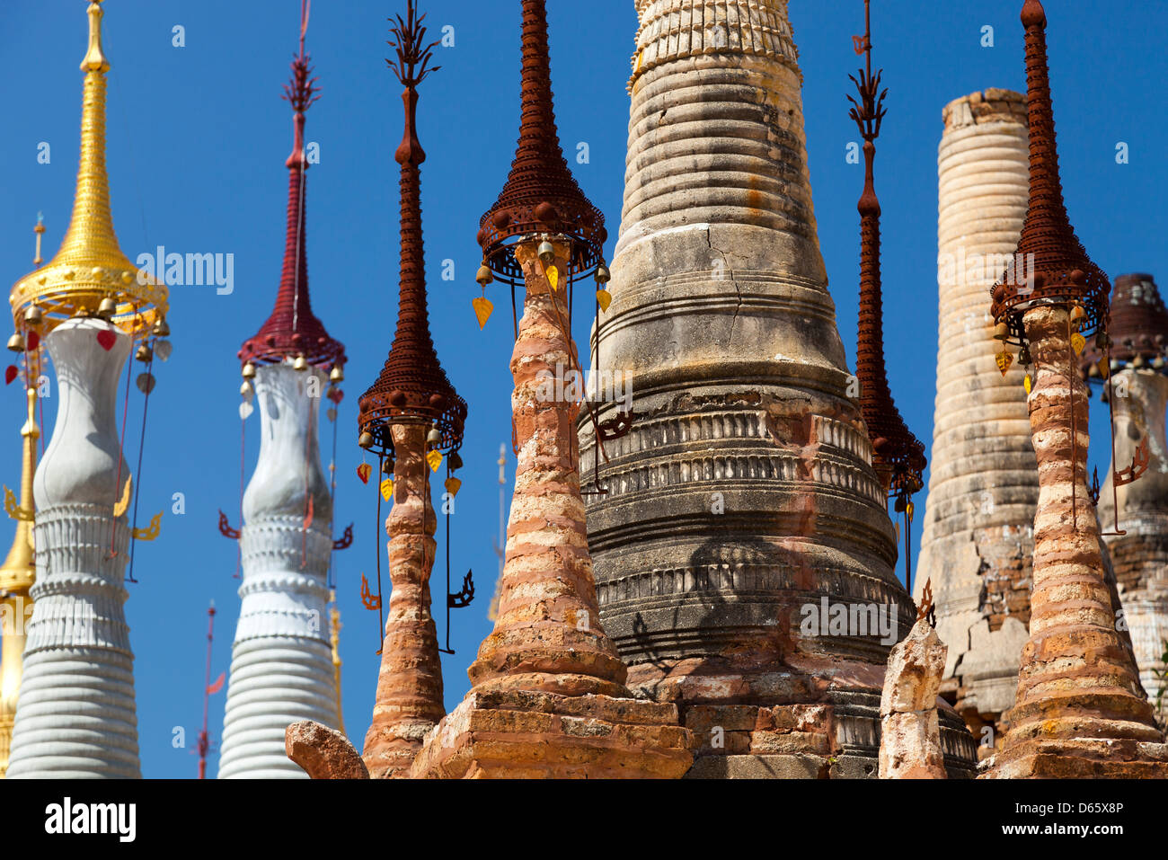 The abandoned and overgrown pagodas of Inn Thein, Myanmar 12 Stock ...