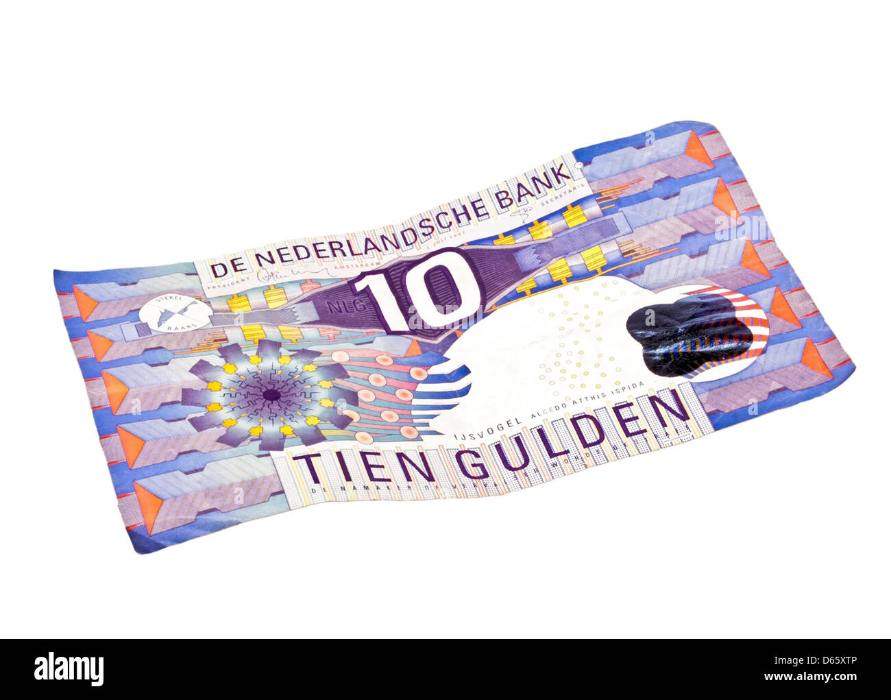 Old dutch money: Ten guilder note on a white background Stock Photo - Alamy