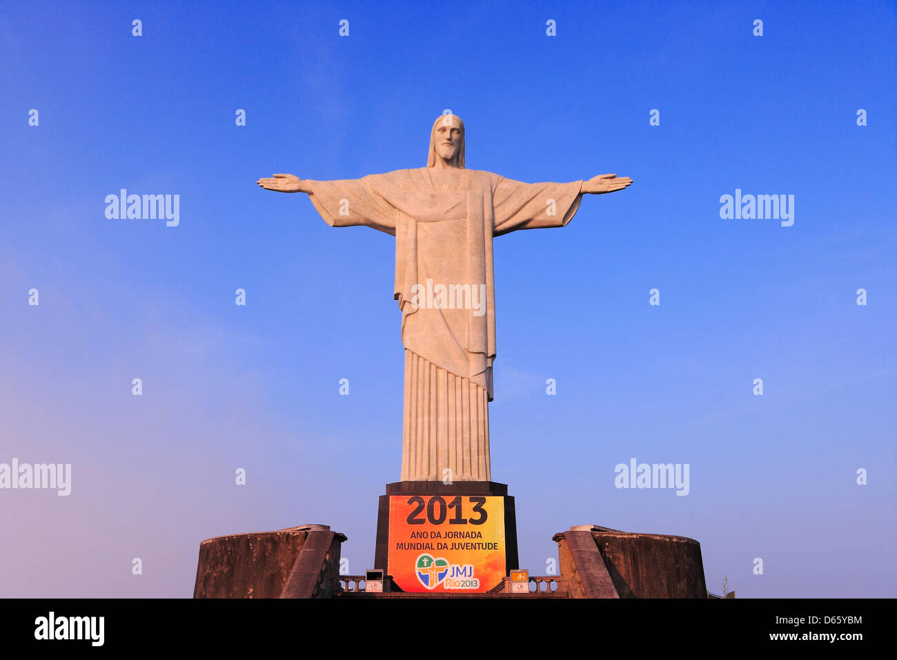 The Cristo Redentor statue on top of Corcovado with an invitation to ...