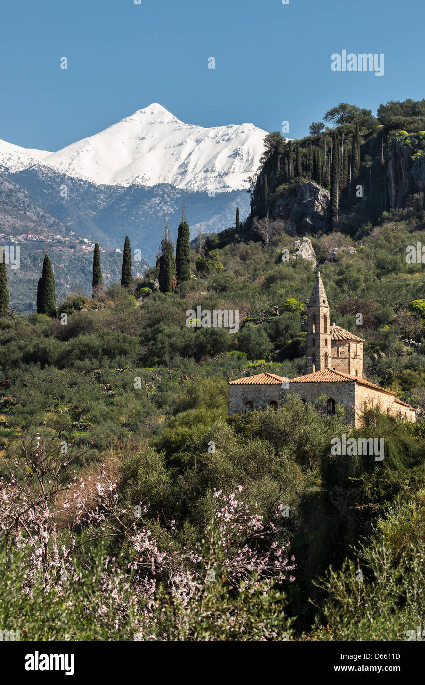 Profitis Ilias mountain, seen from below Old Kardamyli and Agios ...