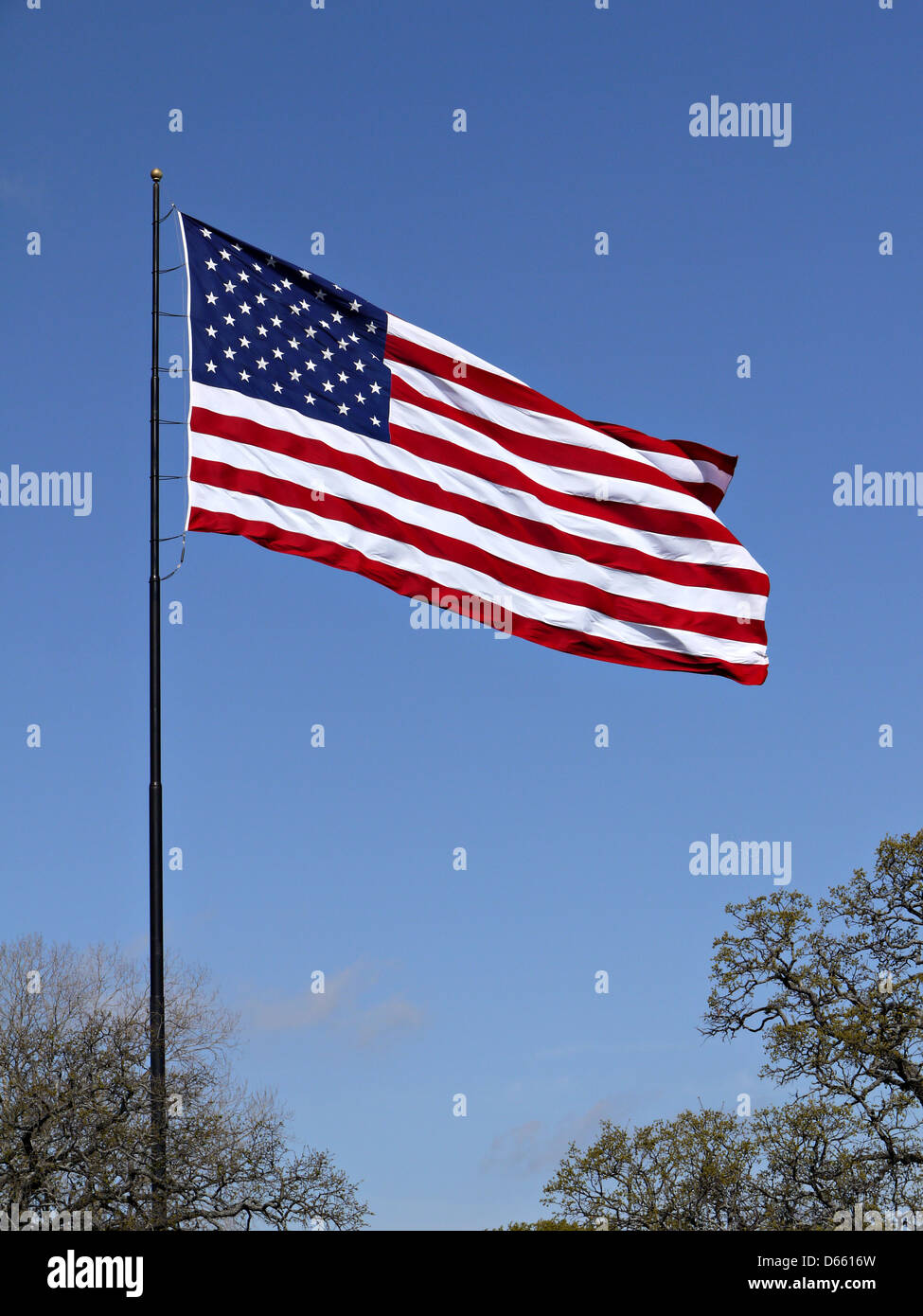 A American flag flying Stock Photo - Alamy