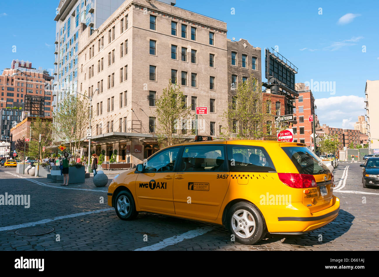 New York, NY Gansevoort Plaza in the Meatpacking District Stock Photo ...