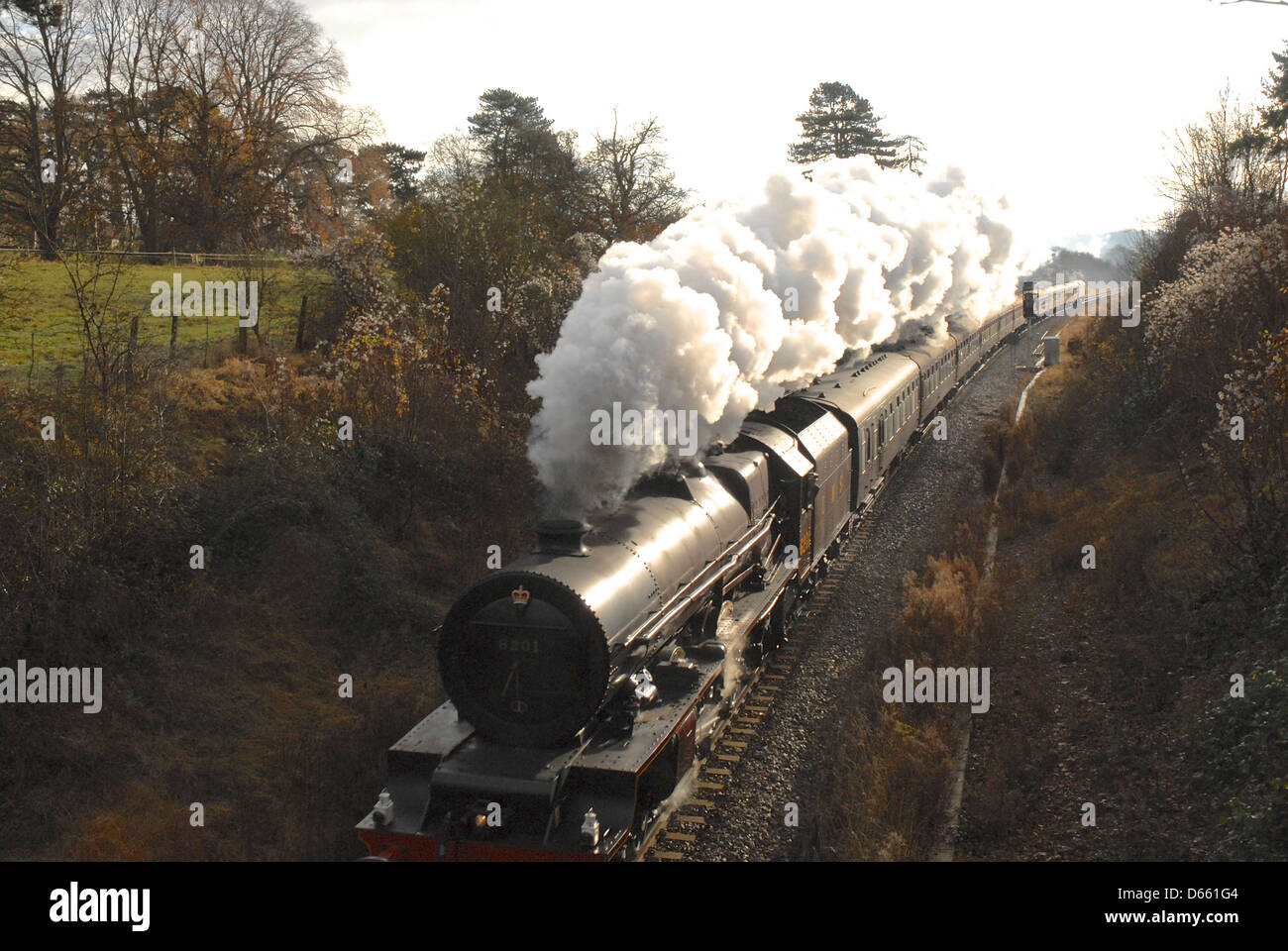 Steam Train in countryside Stock Photo - Alamy