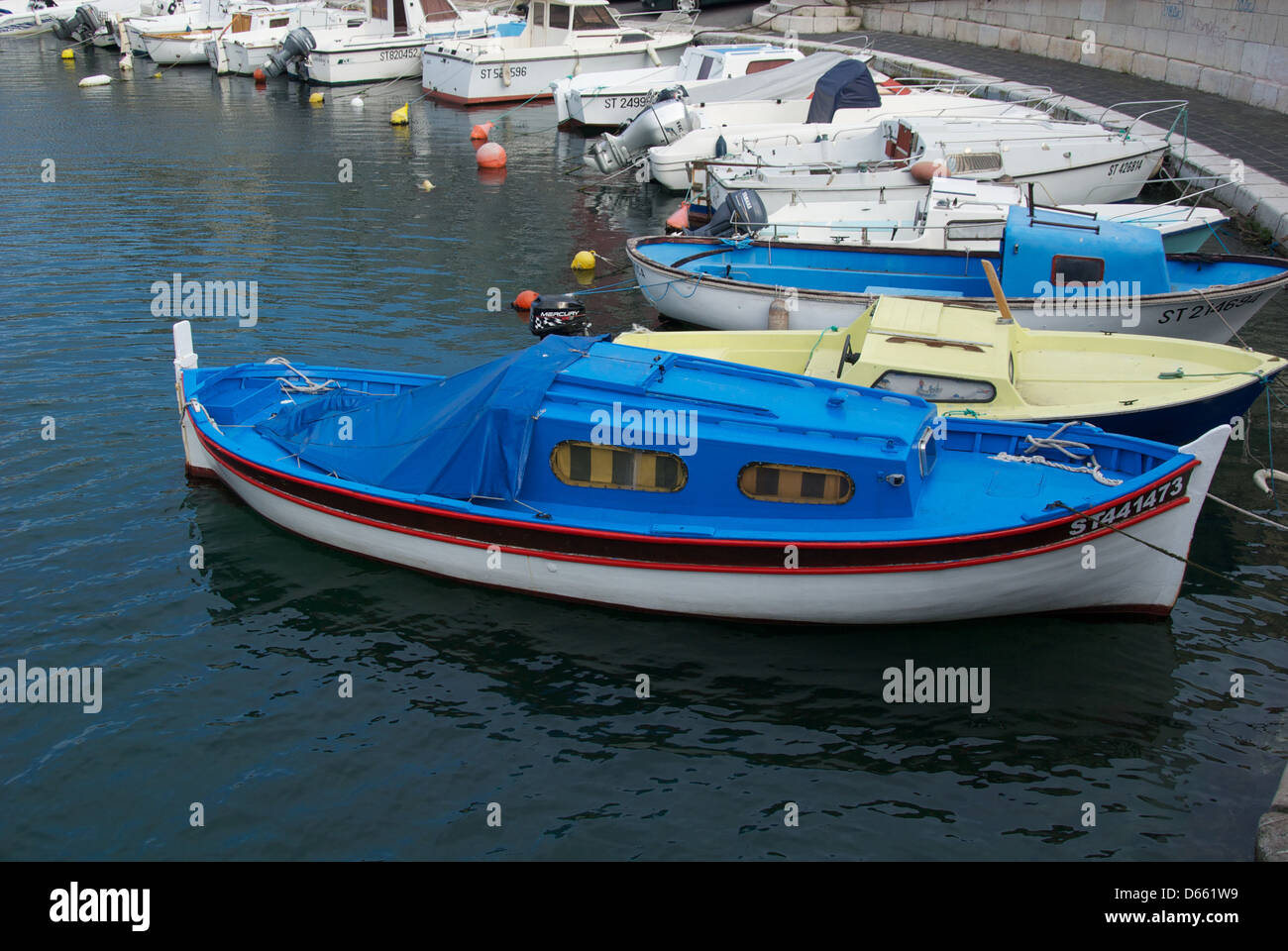 A small boat moored in Sete harbor France Stock Photo - Alamy