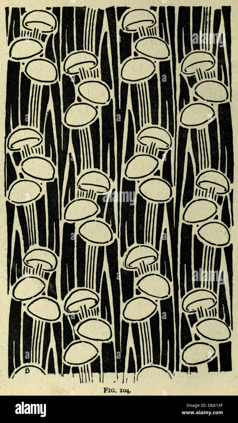 A design from Ernest Batchelder’s Arts and Crafts collection, labeled ...