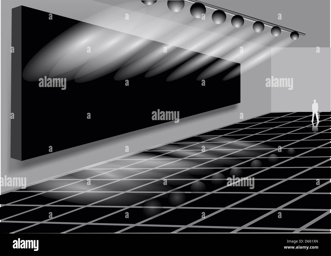 dark room with a black empty screen Stock Photo - Alamy