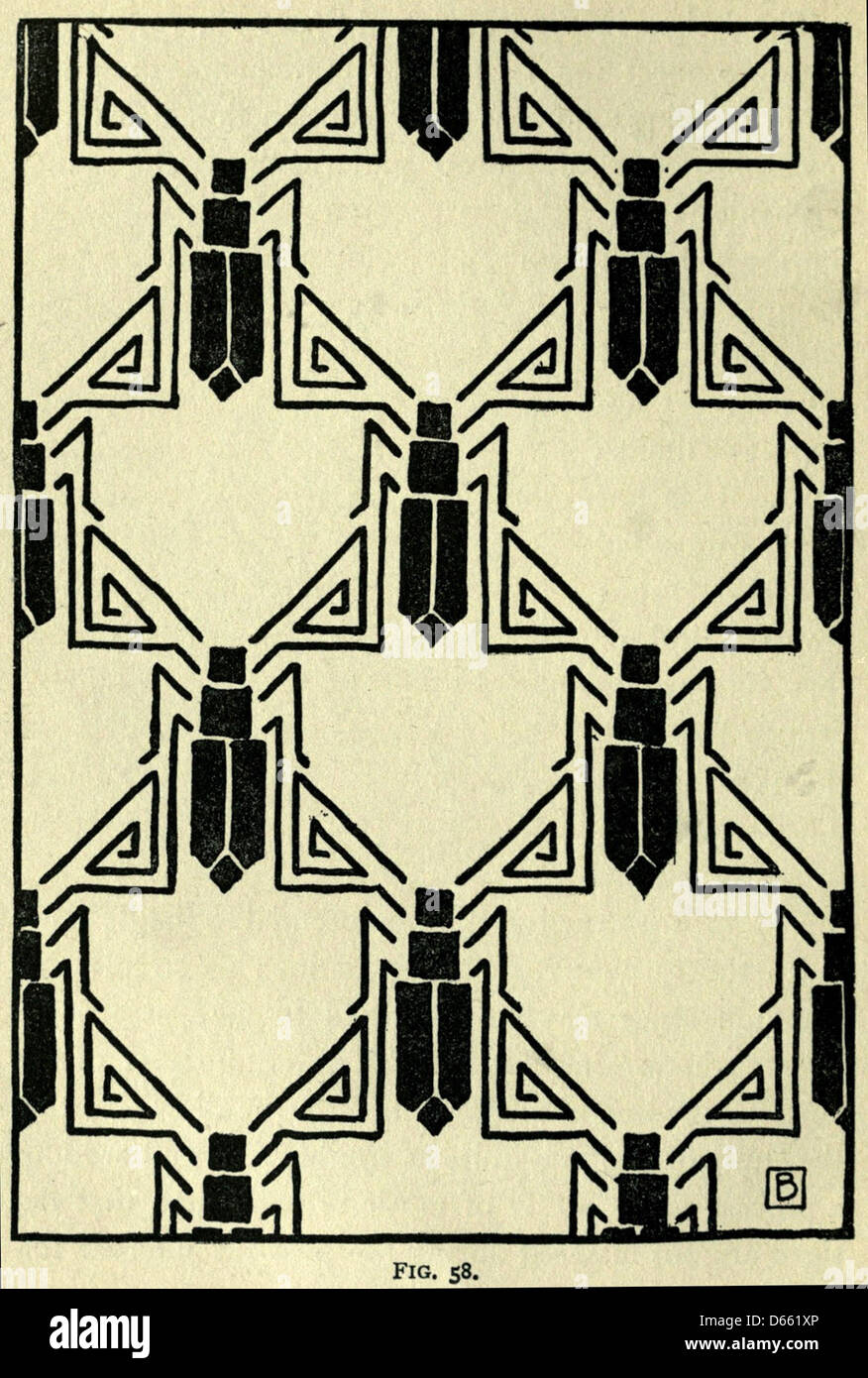 This image showcases an example of design work by Ernest Batchelder, a ...